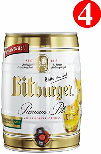 4x Bitburger Premium Pils 5 Liter Partyfass 4,8% Vol. – Der Bier Shop